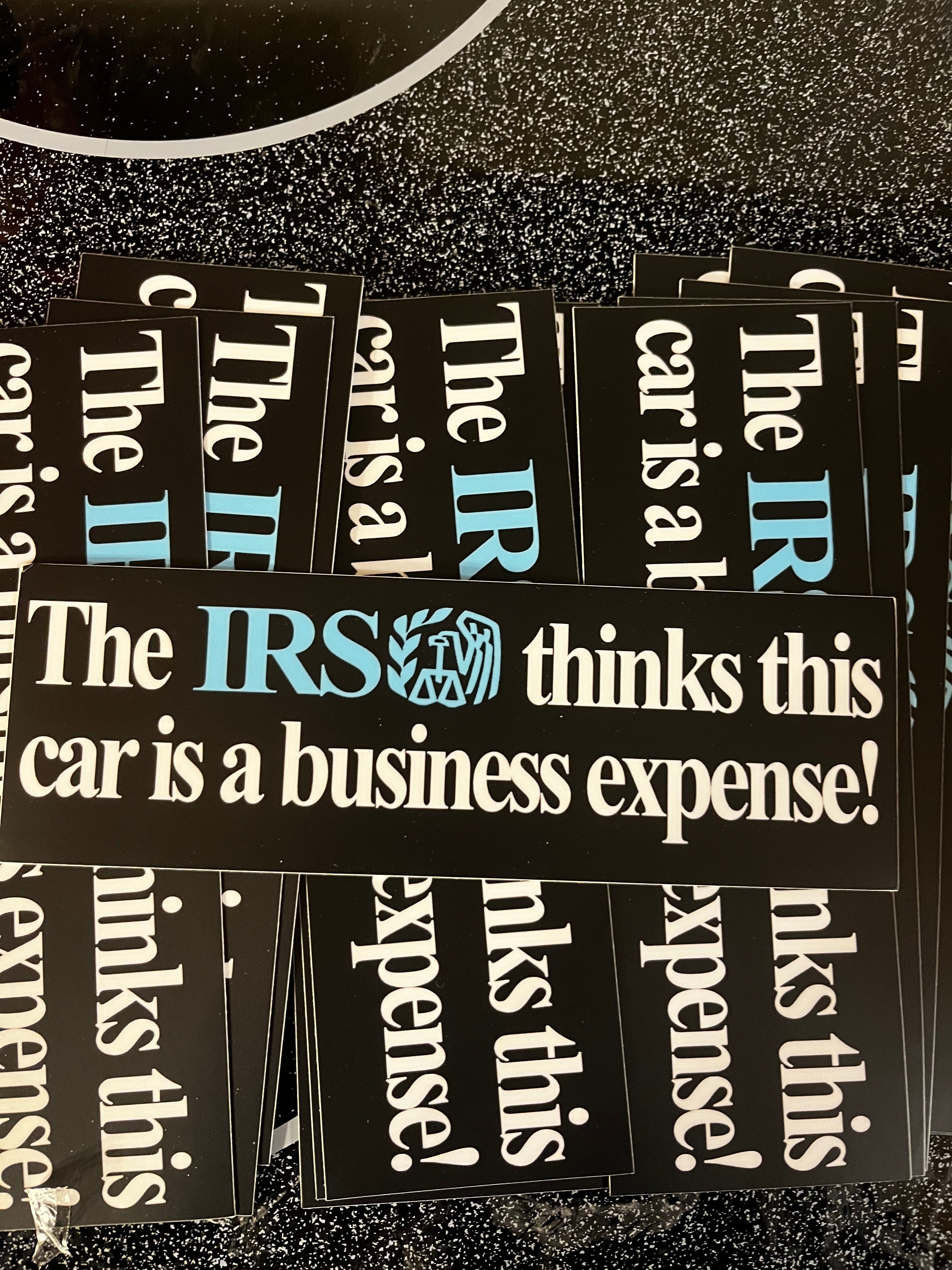 IRS WRITEOFF BUMPER STICKER – Barely Legal Inc.
